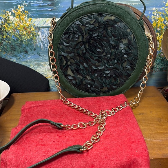 Mellow World | Bags | Mellow World Dark Green Round Purse With Delicate ...